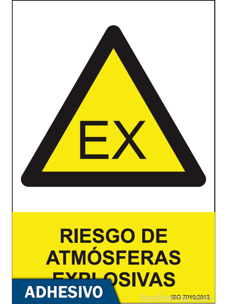 Cartel adhesivo - Riesgo de atmósferas explosivas ATEX - NMZ (Normaluz)