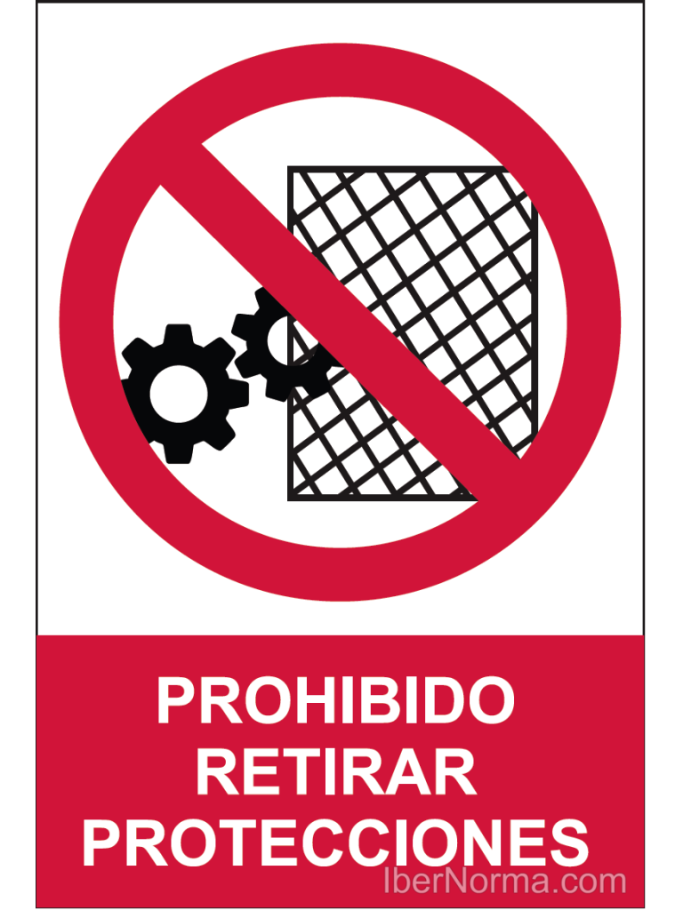 Señal Prohibido retirar protecciones - PVC - NMZ (Normaluz)