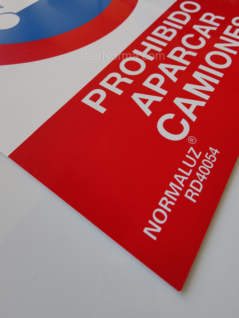 Señal Prohibido aparcar camiones - PVC - NMZ (Normaluz)