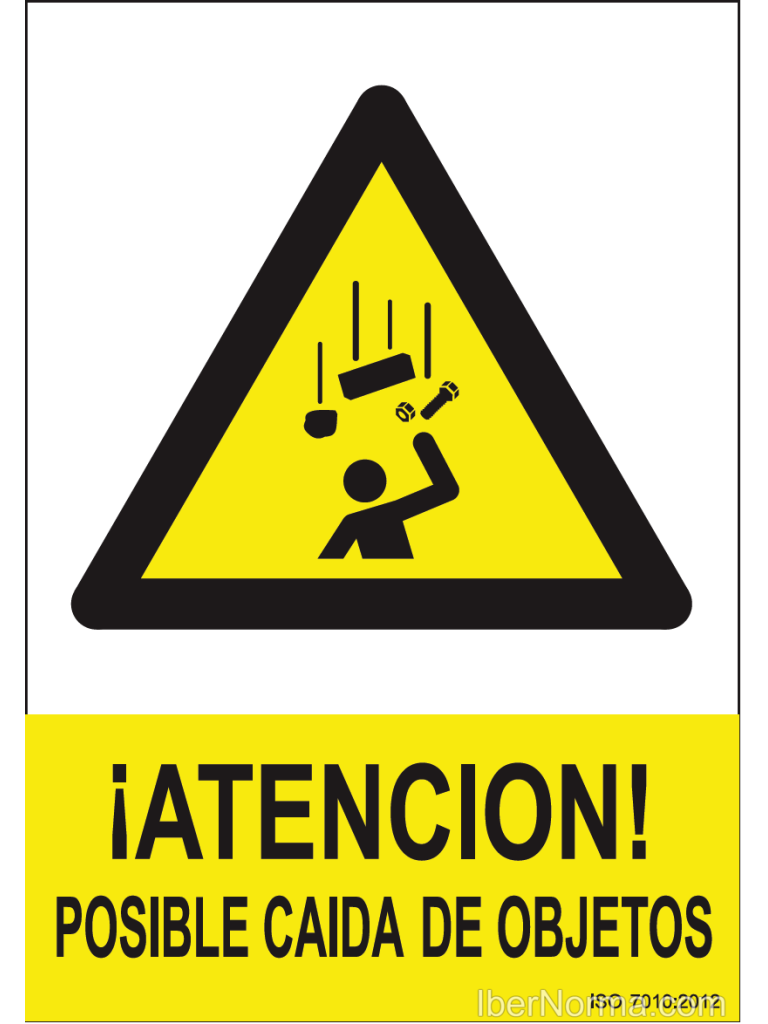 Señal ¡Atención! Posible caída de objetos - PVC - NMZ (Normaluz) Señal ¡Atención! Posible caída de objetos - PVC - NMZ (Normaluz)