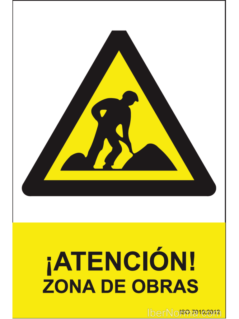 Señal Aluminio - ¡Atención! Zona de obras - NMZ (Normaluz)