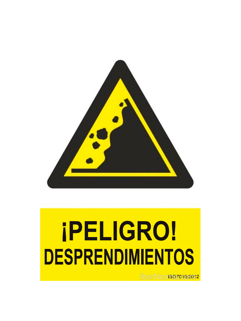 Señal ¡Peligro! Desprendimientos - PVC - NMZ (Normaluz)