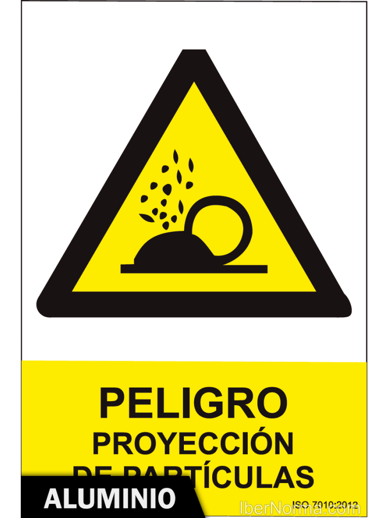 Señal Aluminio Peligro Proyección De Partículas Nmz Normaluz