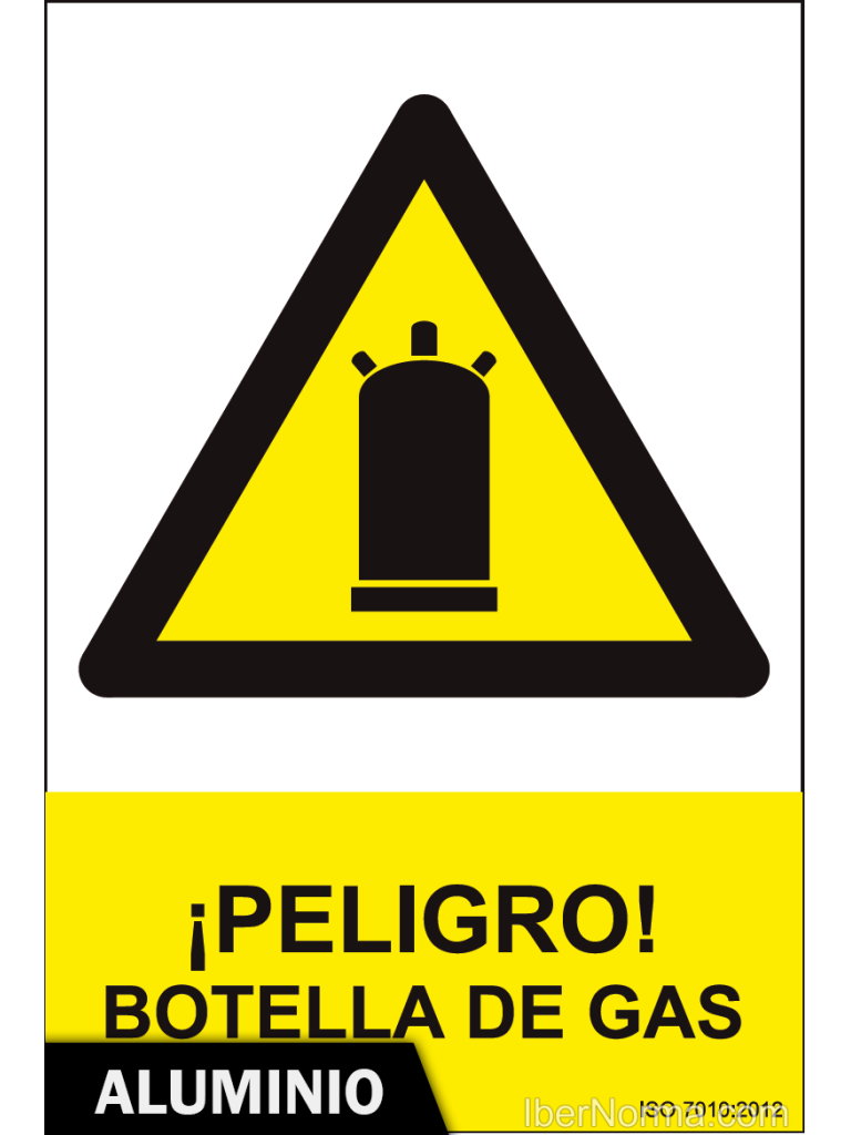Señal Aluminio - ¡Atención! Botella de gas - NMZ (Normaluz)