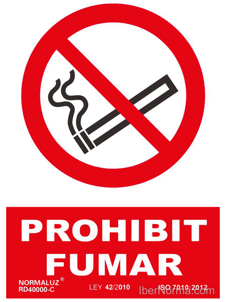 Senyal Prohibit fumar (Català - Catalán) - PVC - NMZ (Normaluz)